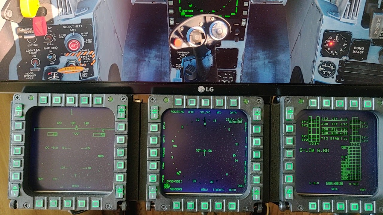 Cougar MFDs with LCD screens & 3D printed enclosures. - YouTube