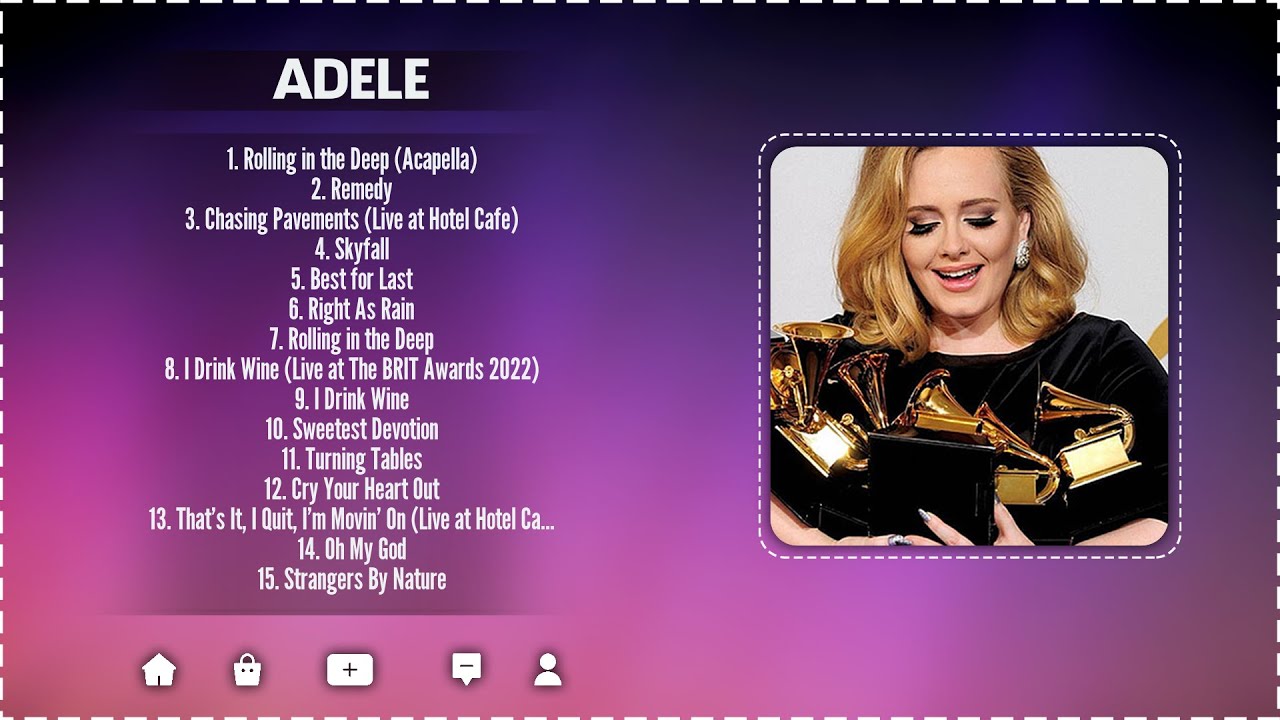 Adele - Legendary Playlist: Top 15 Hits Playlist of All Time ~ Greatest ...