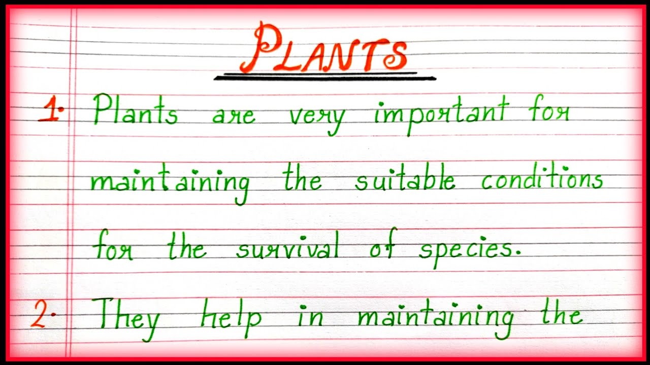 10 Lines on Plants in English| 10 Line Essay on Plants| - YouTube