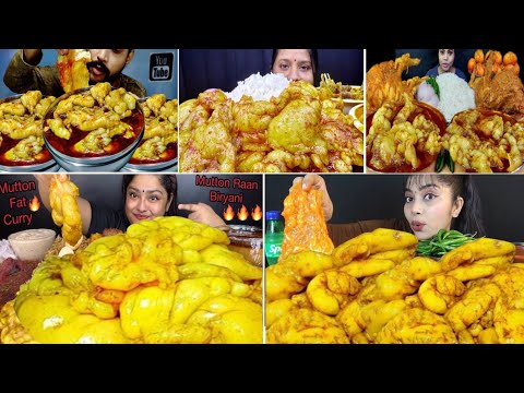 Insanely Oily Mutton Fat Curry, Egg Masala & Indian Salad with Rice | Mukbang Eating Show