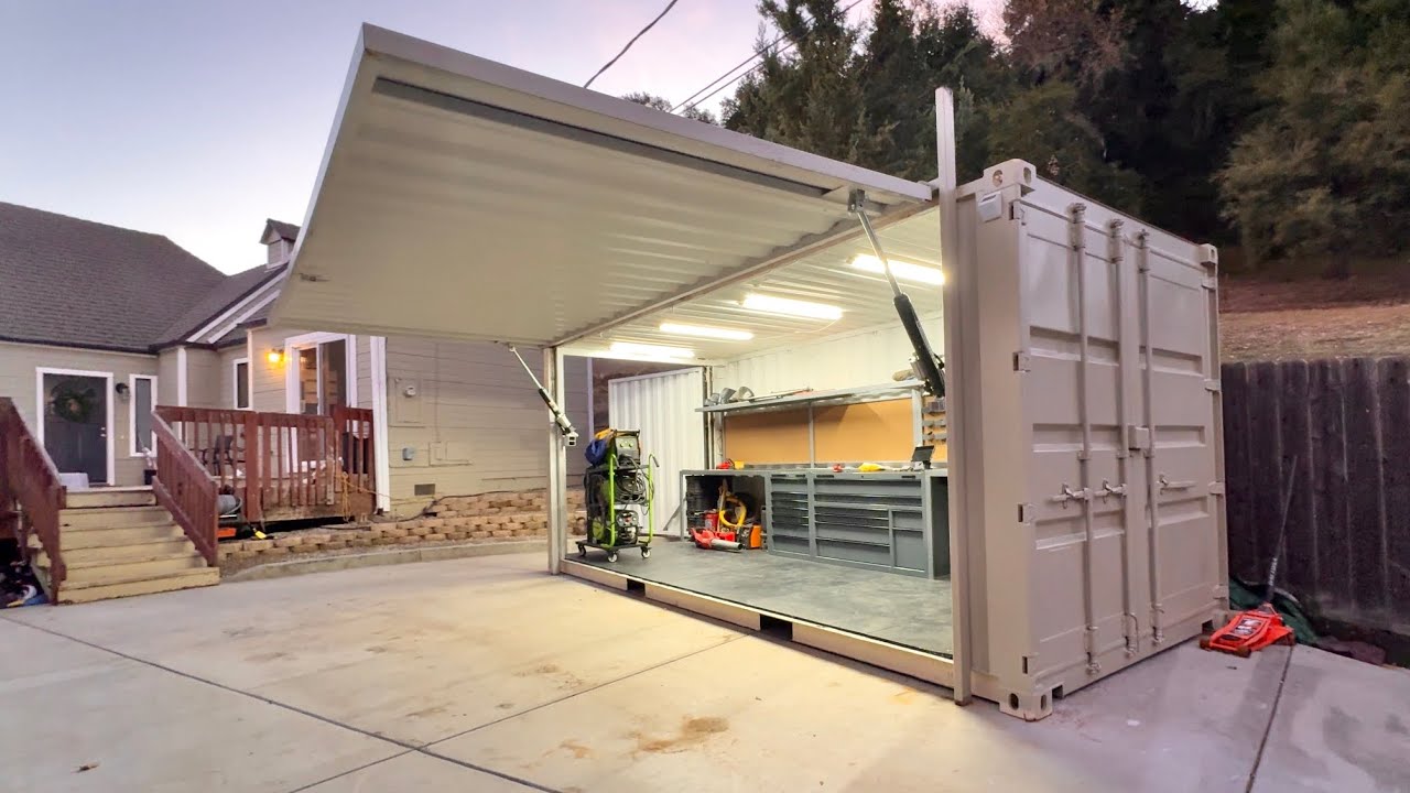 I built a micro shop in a shipping container! - YouTube