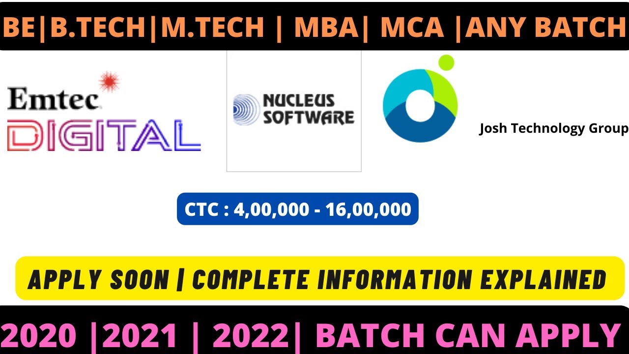 NUCLEUS | JOSH | EMTEC DIGITAL | 2019-2022 BATCH|JOBS IN INDIA - YouTube