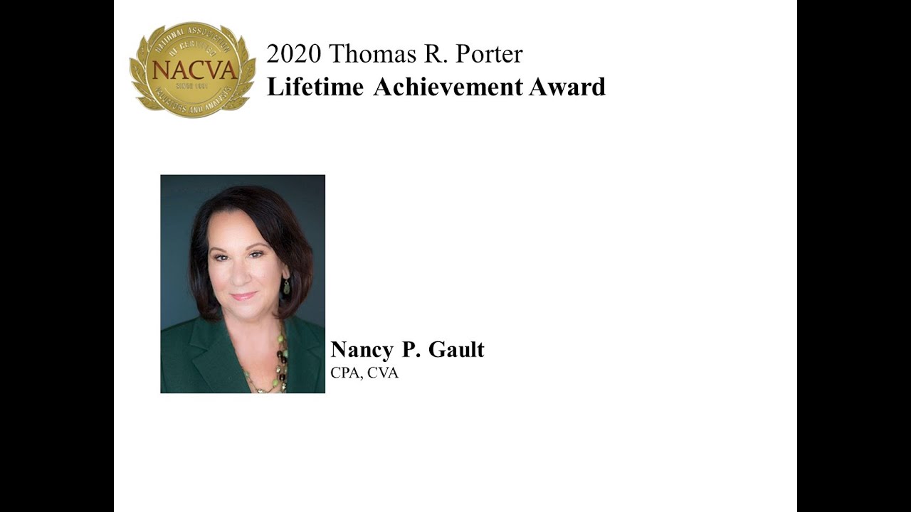 2020 Thomas R. Porter Lifetime Achievement Award | Nancy P. Gault, CPA ...