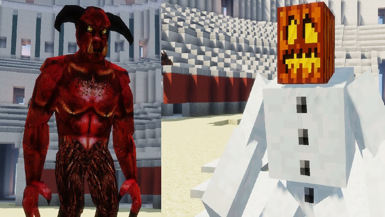 Behemoth Vs. Mutant Snow Golem in Minecraft - YouTube