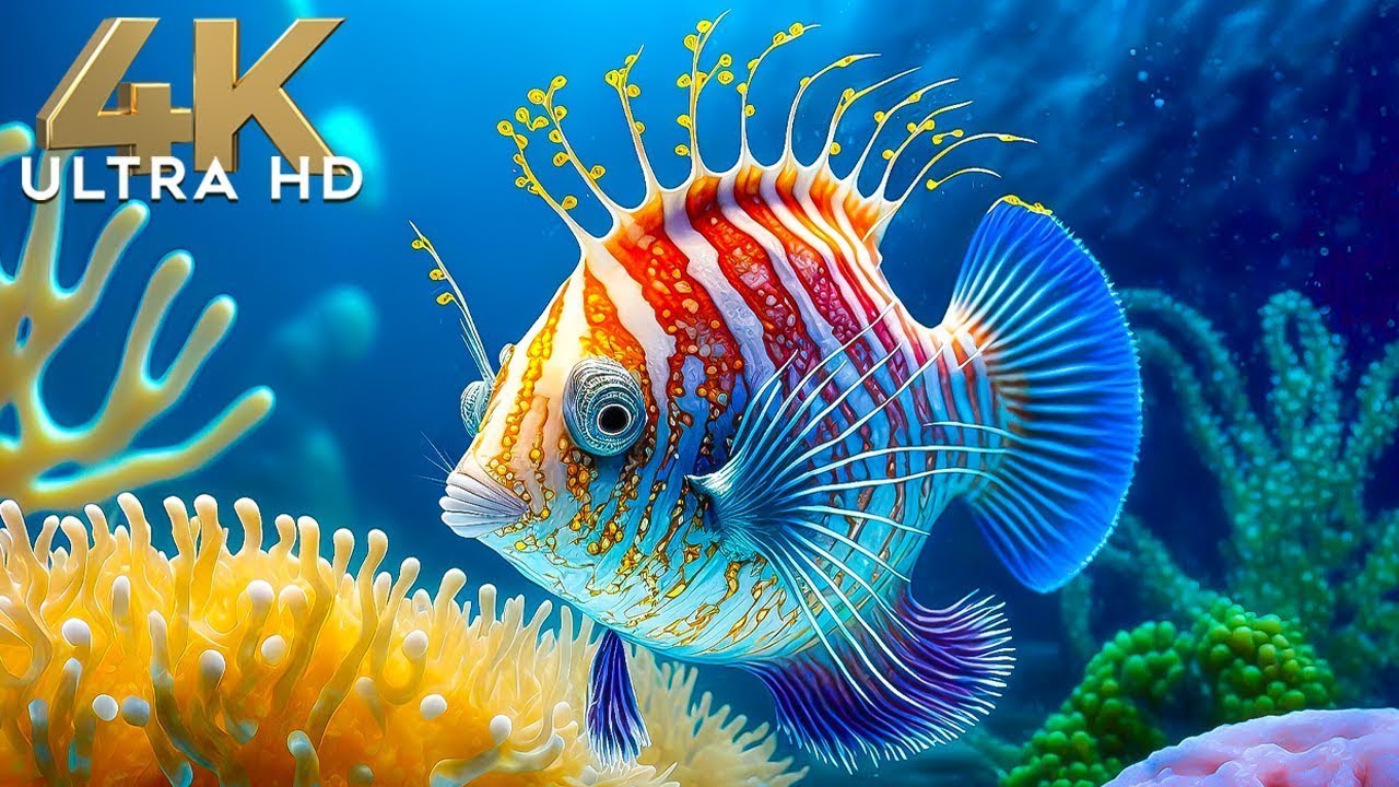4K Aquarium VIDEO (ULTRA HD) - Sea animals to relax, Beautiful reef ...