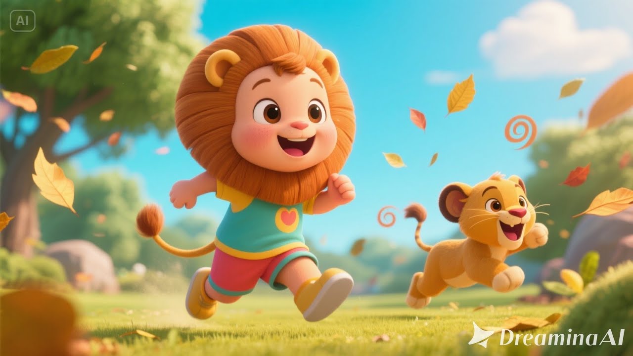 Run Run Run with Baby Lion | Fun Animal Song for Kids | Sing Along ...