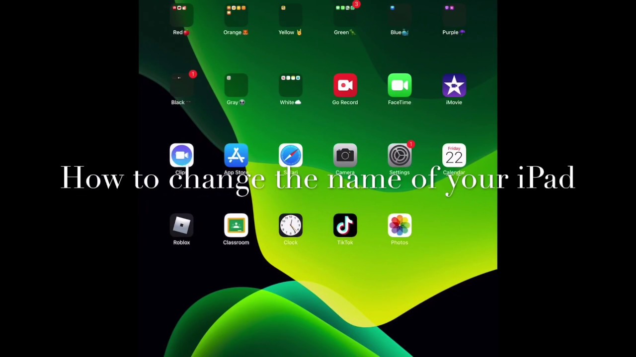 How to change the name of your iPad - YouTube