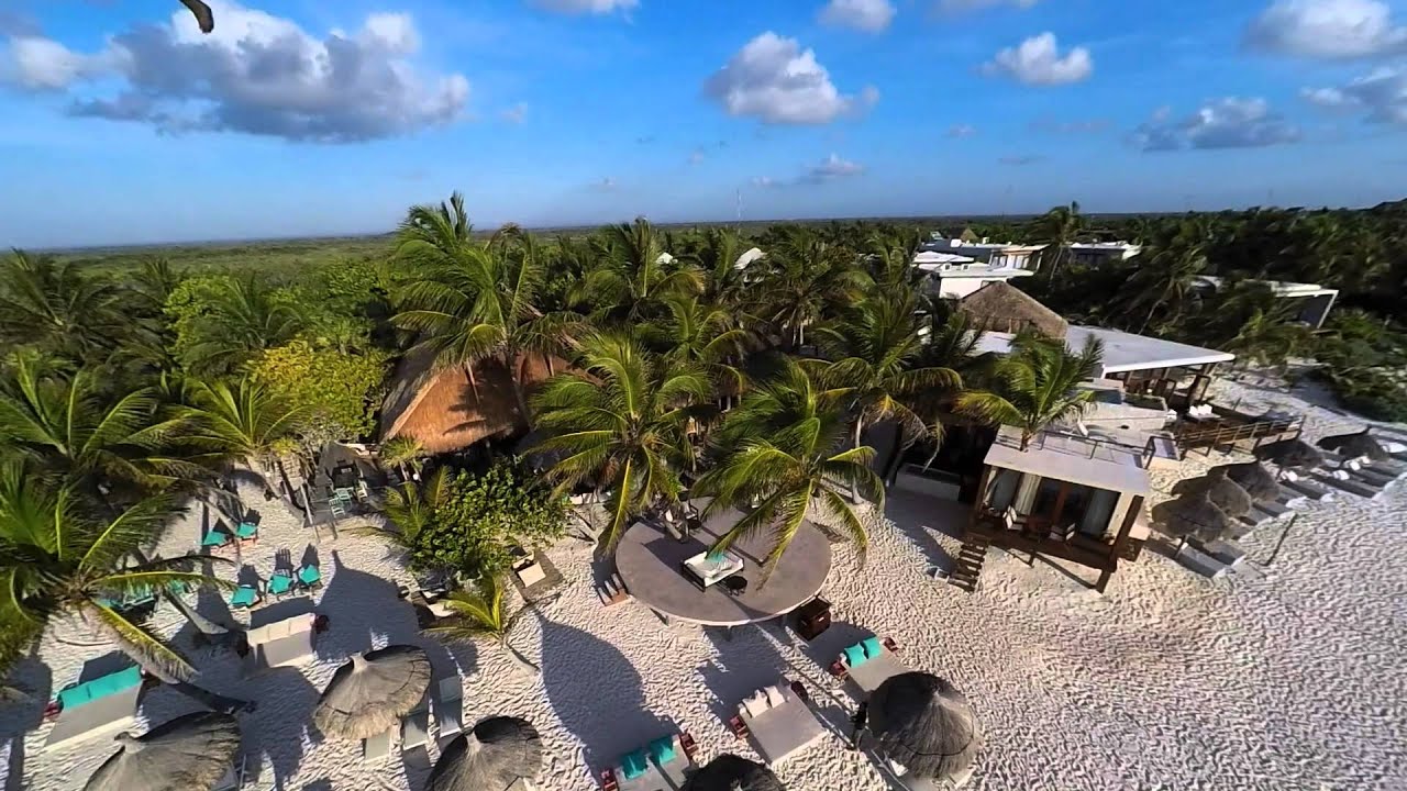 HOTEL LA ZEBRA from the air Tulum - YouTube