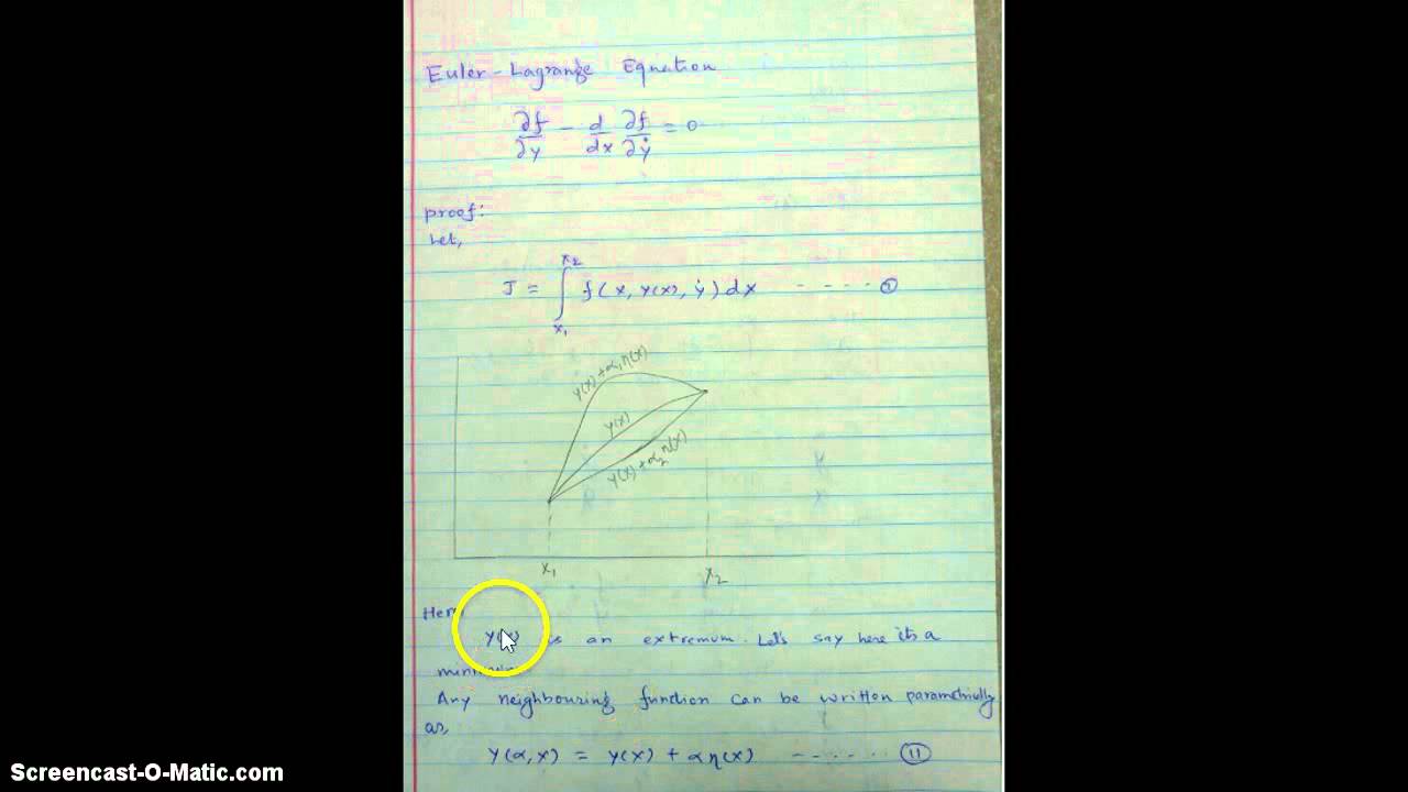 Proof Of Euler Lagrange Equation Youtube 8667