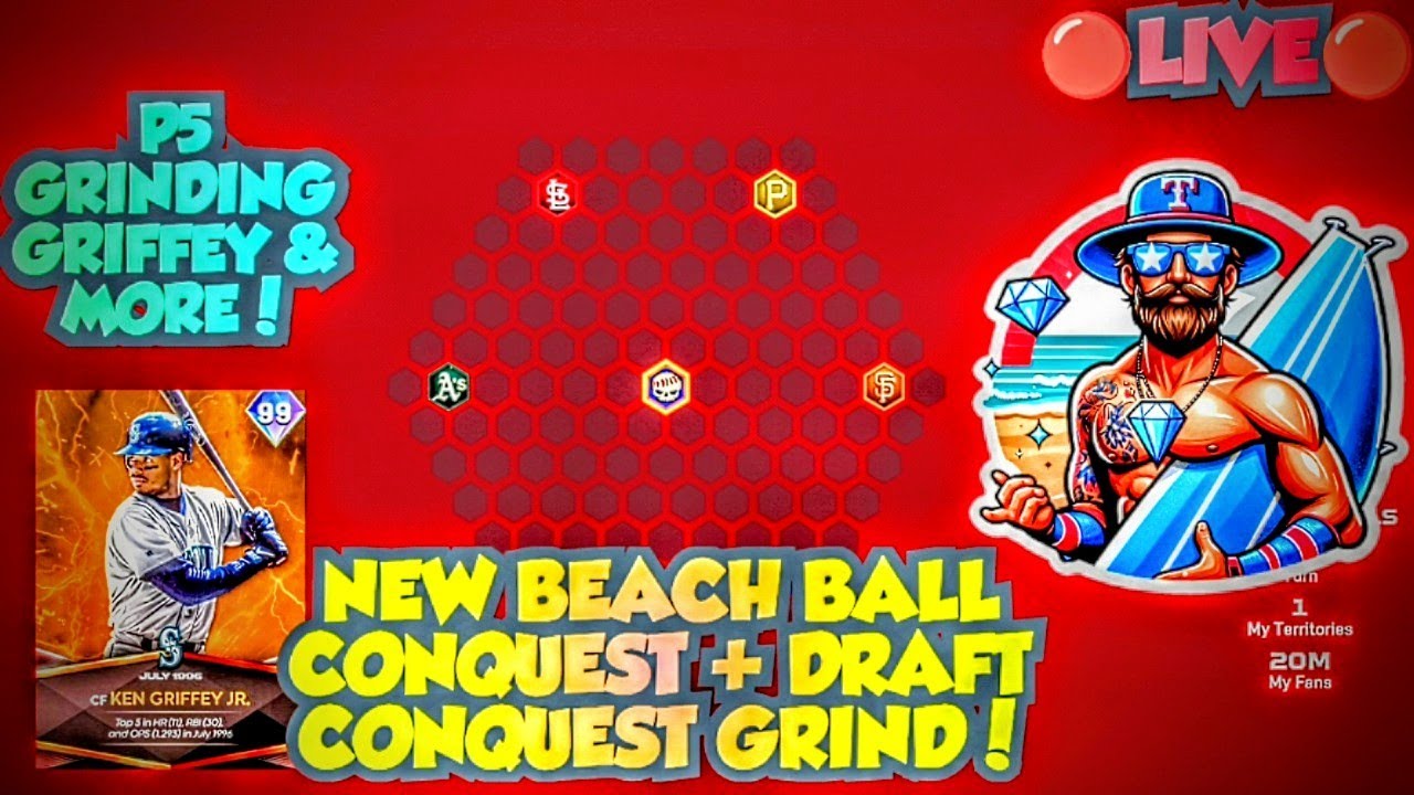 🏖️ LIVE BEACH BALL CONQUEST PLAYTHROUGH & P5 GRINDING IN MLB THE SHOW ...