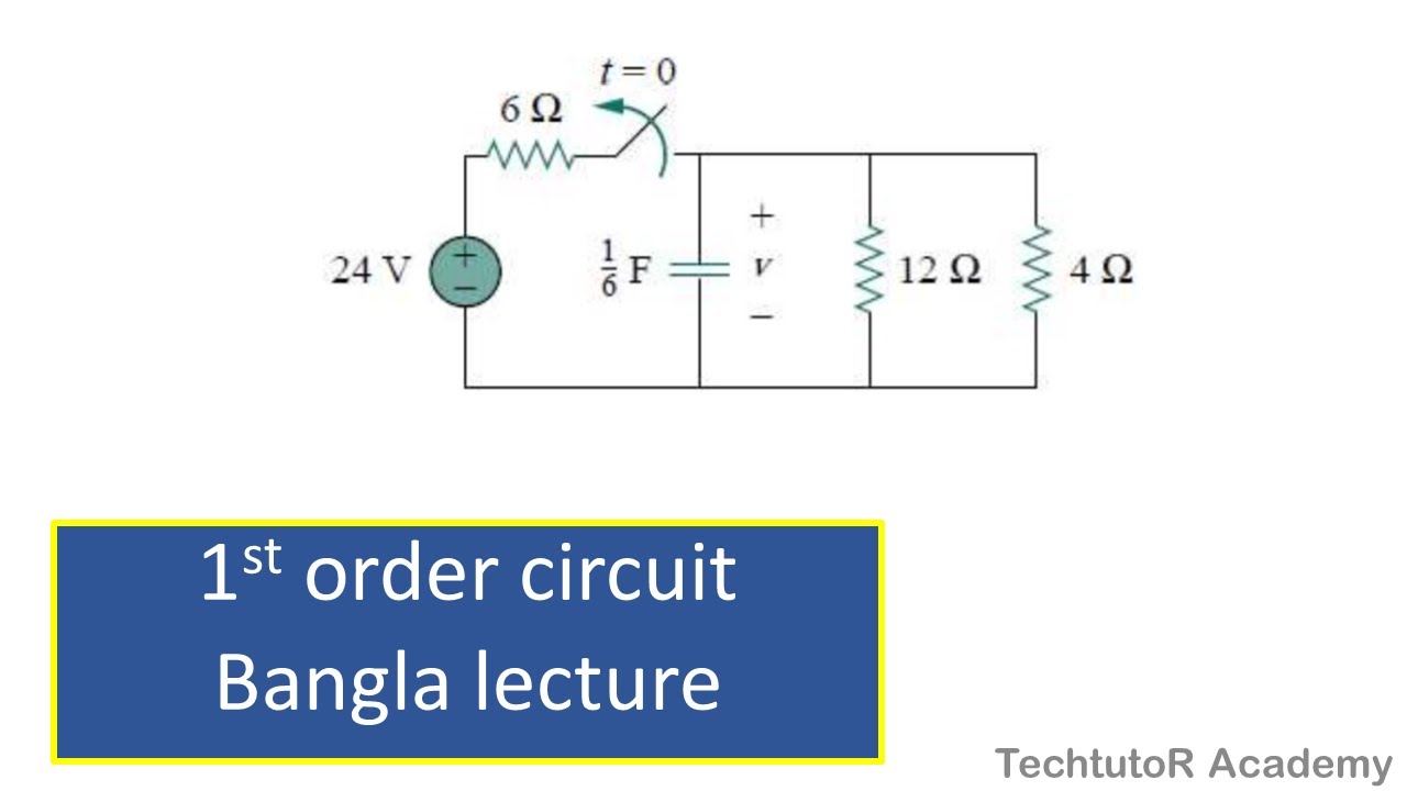 First order circuit math solution part 1 - YouTube