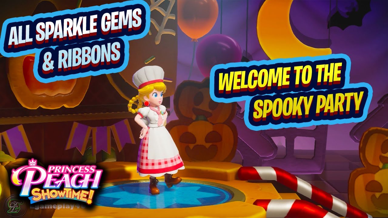 Princess Peach Showtime 3F Welcome To The Spooky Party All Sparkle Gems ...