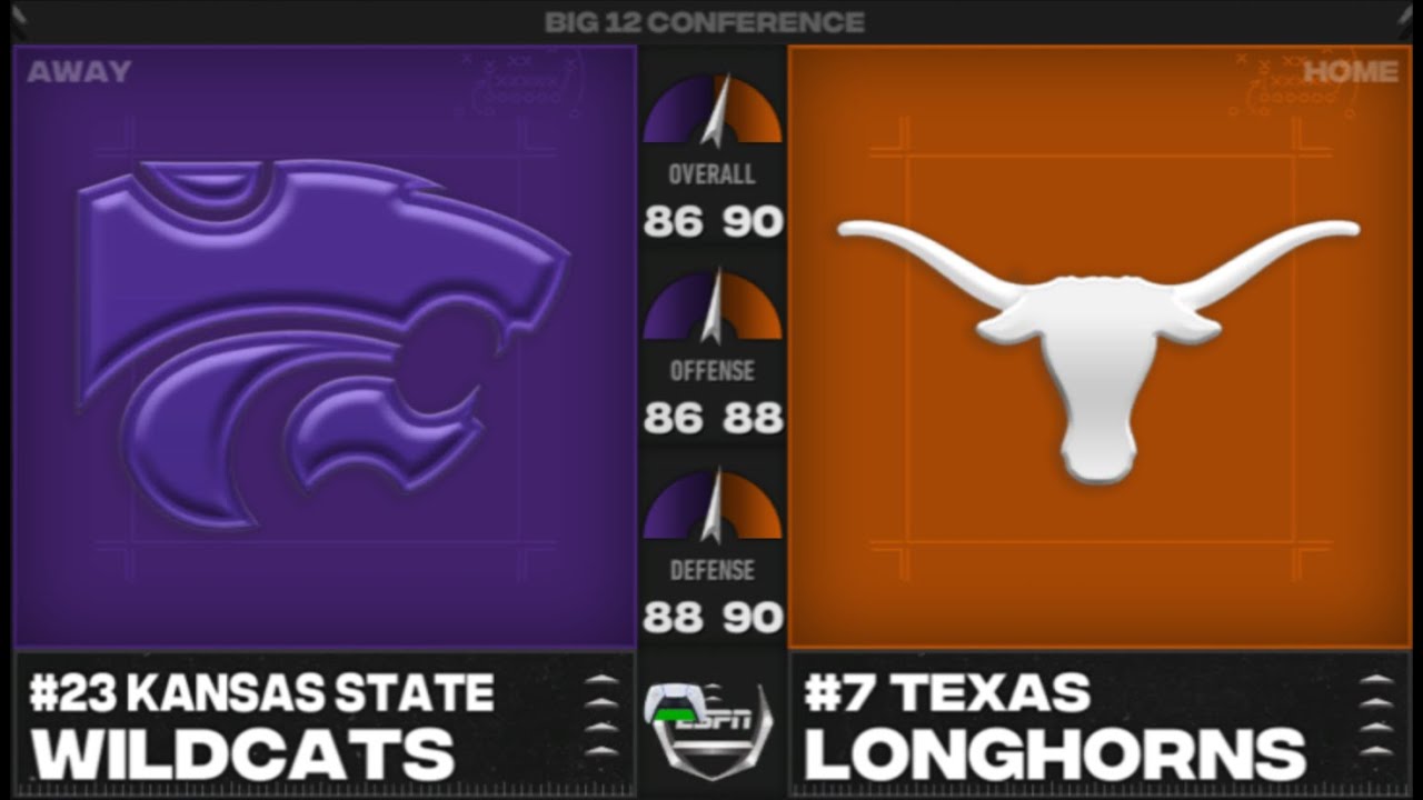 NCAA 24 Week 10 BIG12: (23) Kansas State Wildcats vs (7) Texas ...