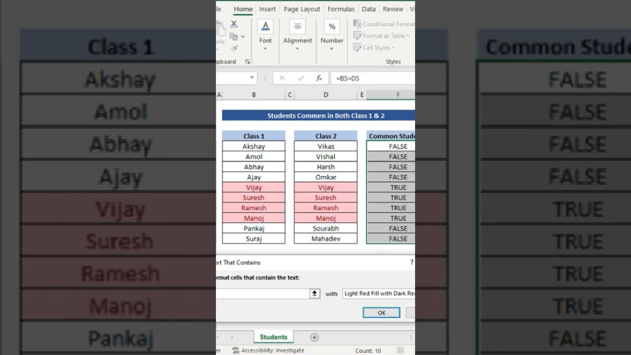 excelsolution How To Find Common Data Using With Conditional excelsolution How To Find Common Data Using With Conditional