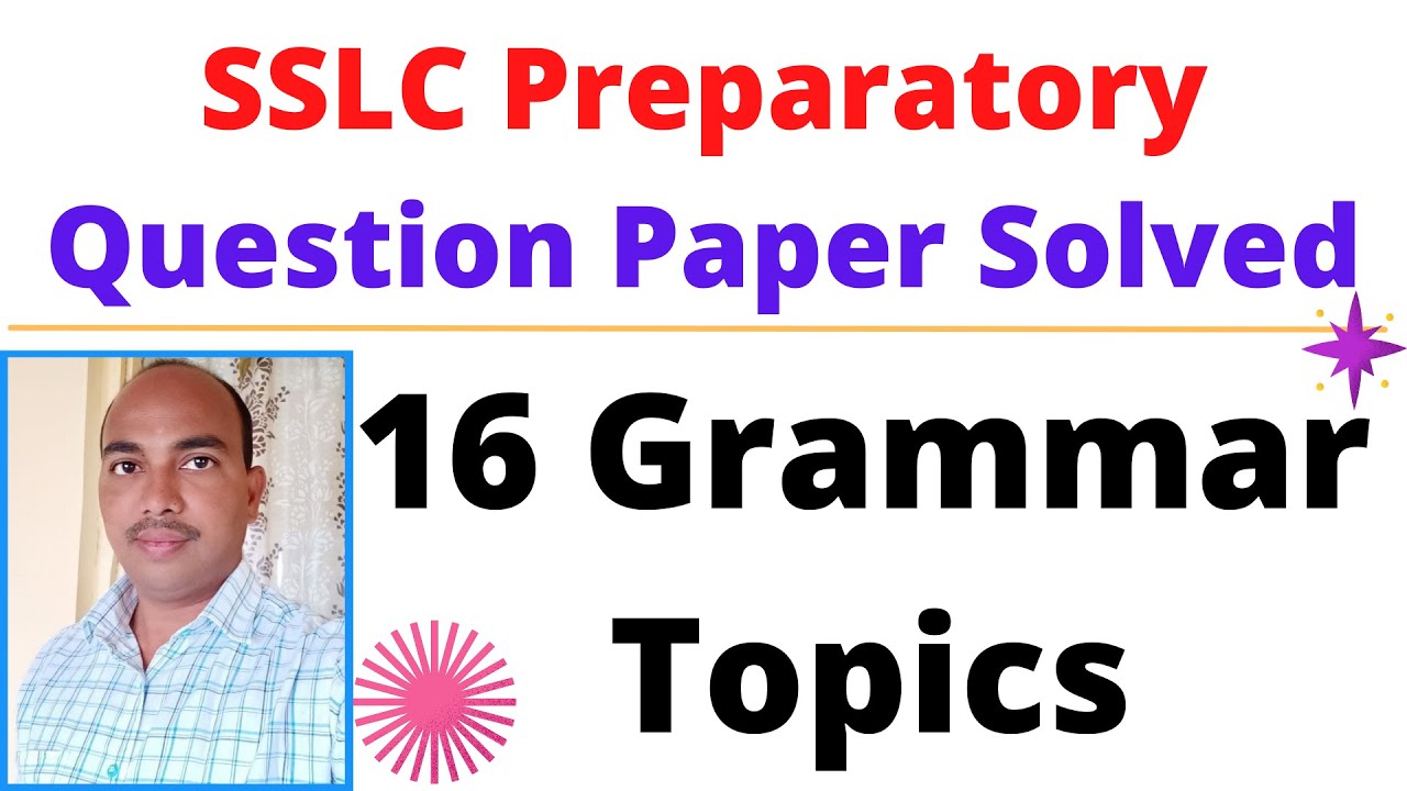 SSLC Preparatory Question Paper Key Answers | English Grammar Questions ...
