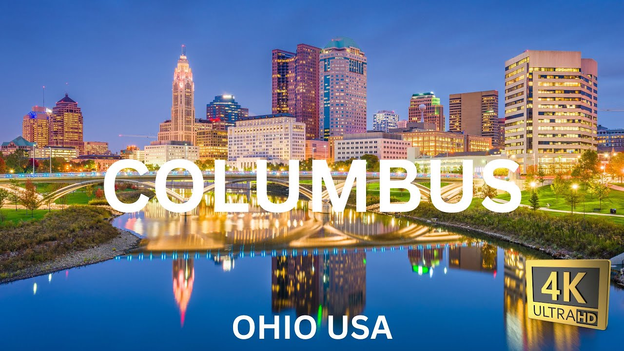 Columbus Ohio in 4K | Night View of City by Drone | USA - YouTube