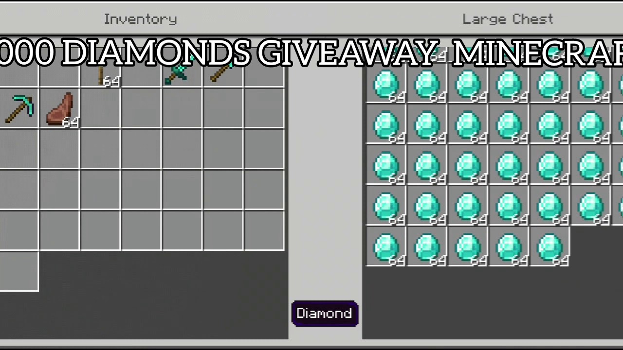 1000 diamonds giveaway minecraft if I go 20 subs (NO HACKS ) - YouTube
