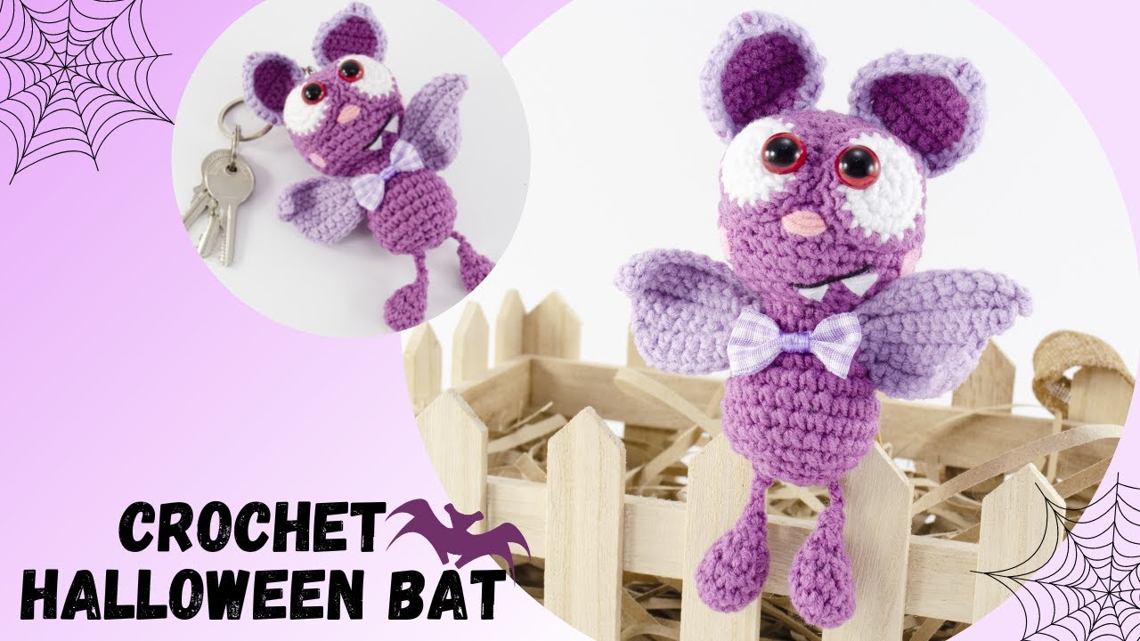 🇺🇸Crochet Halloween Bat Keychain/Amigurumi Bat Tutorial/Crochet ...
