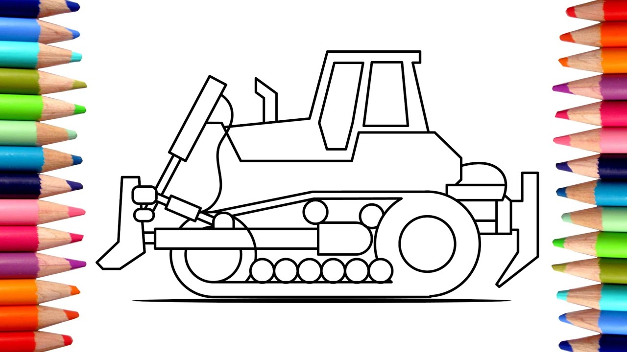 Mewarnai Gambar Bulldozer | Bulldozer Coloring Tutorial #mewarnai # ...