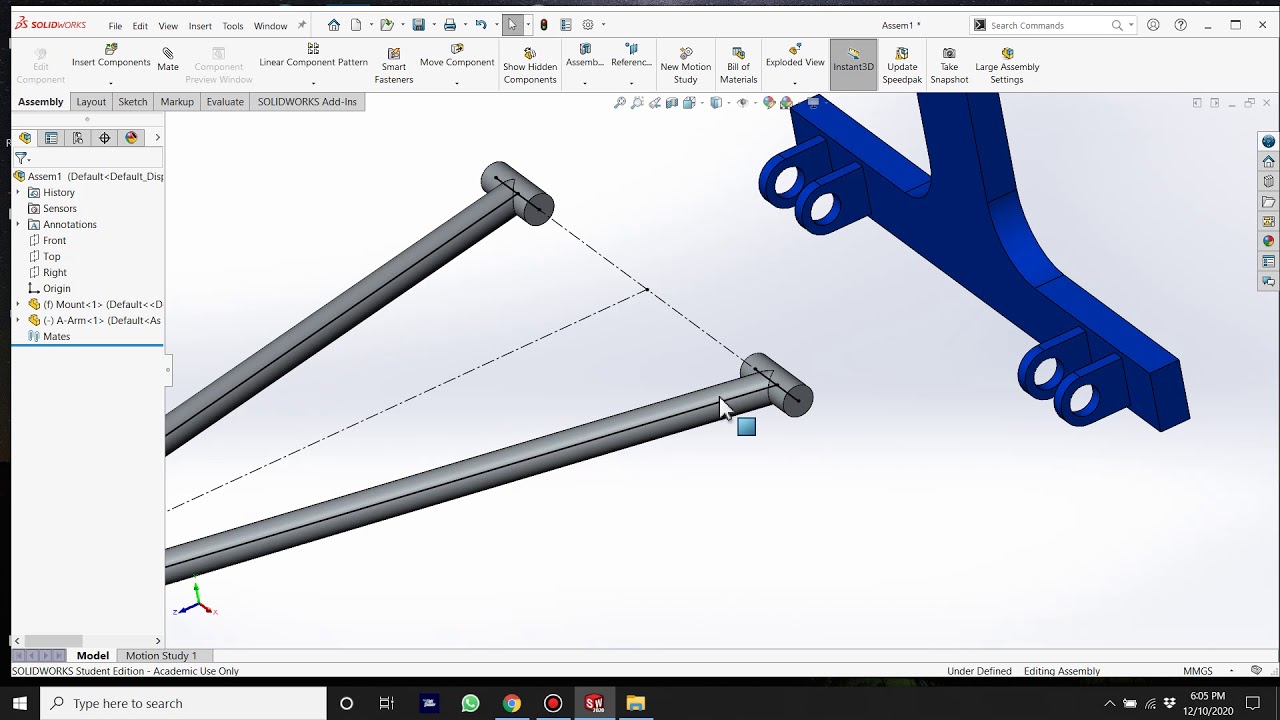 CSWA Distance Mates in SOLIDWORKS - YouTube