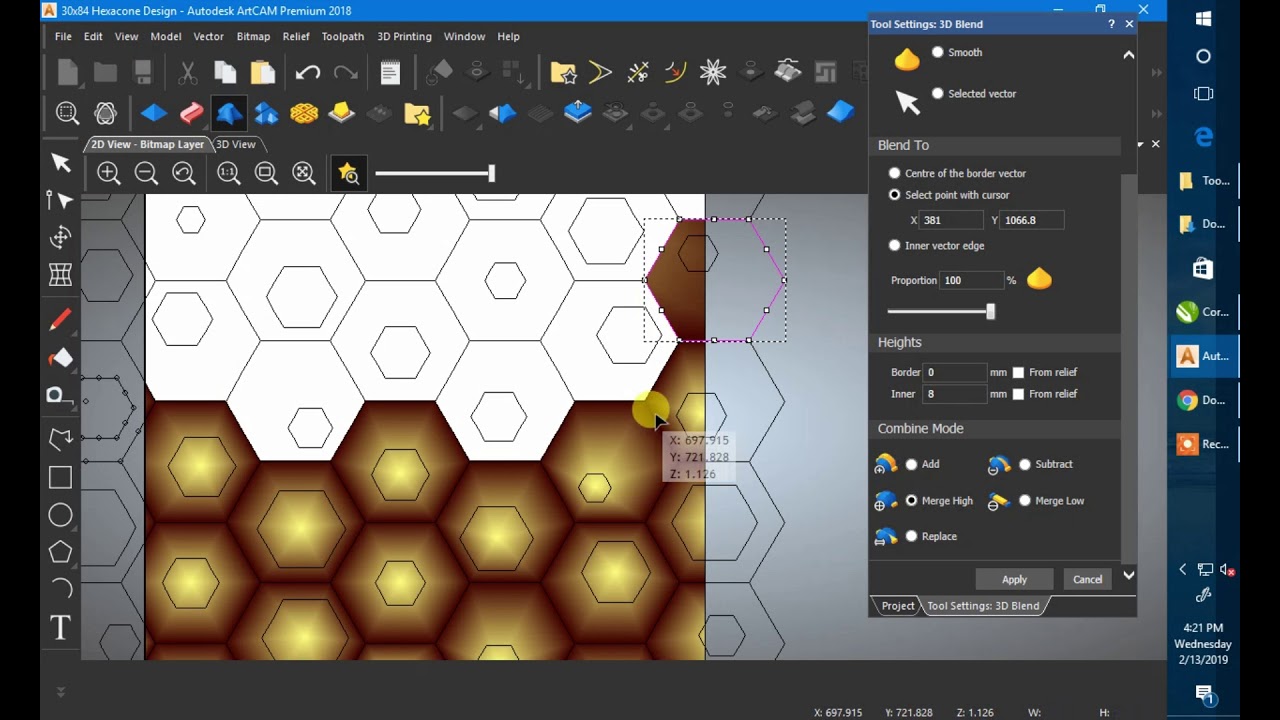 Hexacone design Part #1 artcamhindi - YouTube