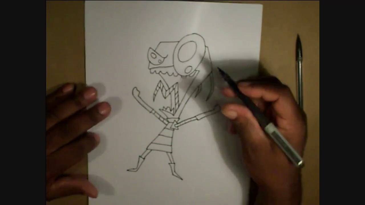 How to Draw Zim From Invader Zim - YouTube