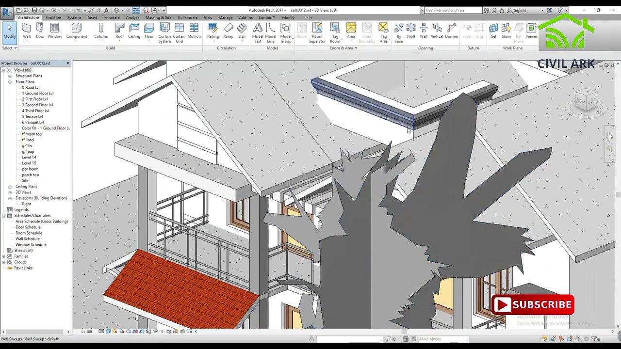 Revit Architecture sweep design tutorial - YouTube