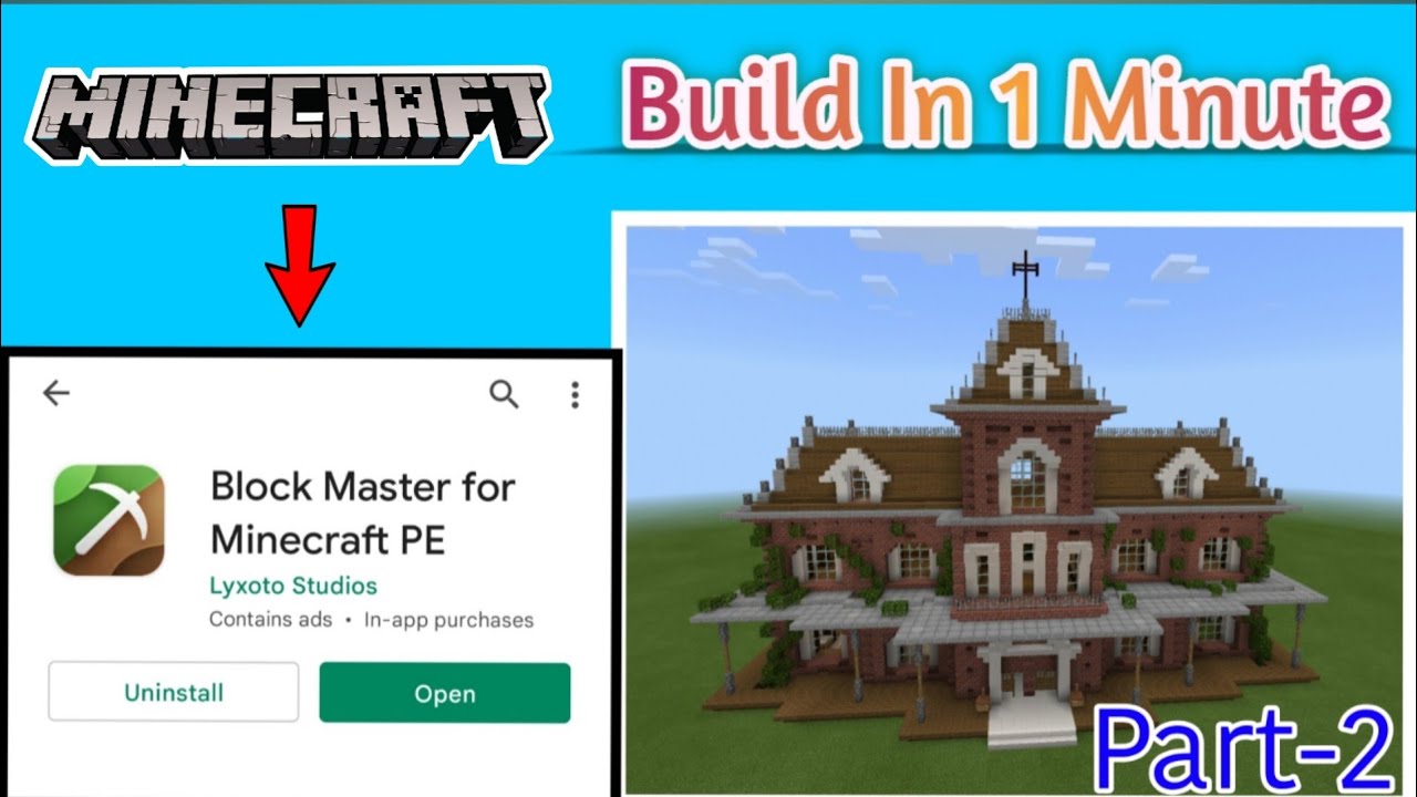 Minecraft building spawn in 1 Minute || Block master for Minecraft App ...