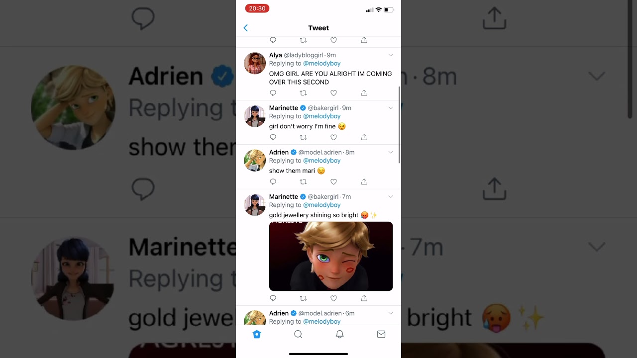 Twitter miraculous Ladybug Texting story | Adrienette | - YouTube