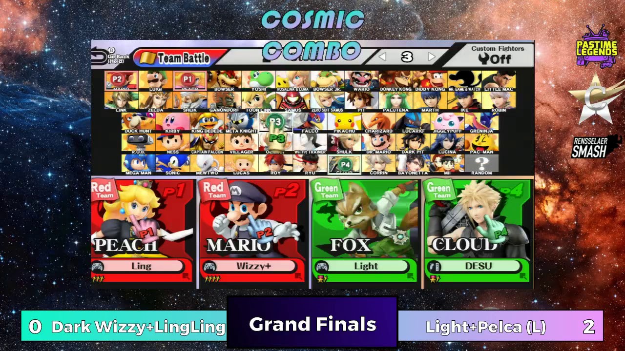 Cosmic Combo Smash 4 2v2 GF 1: Ling (Peach) + Dark Wizzy (Mario) vs ...