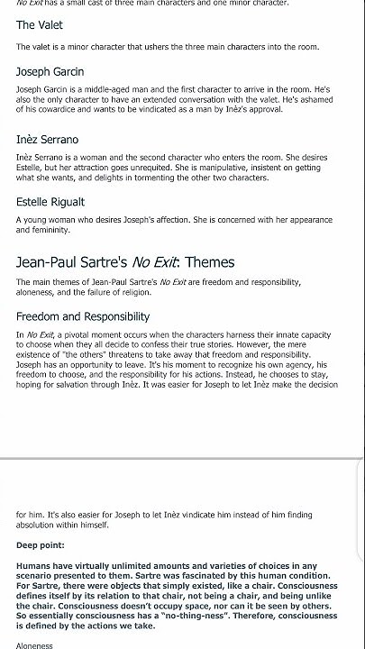 No Exit by jean Paul Sartre main themes and characters - YouTube