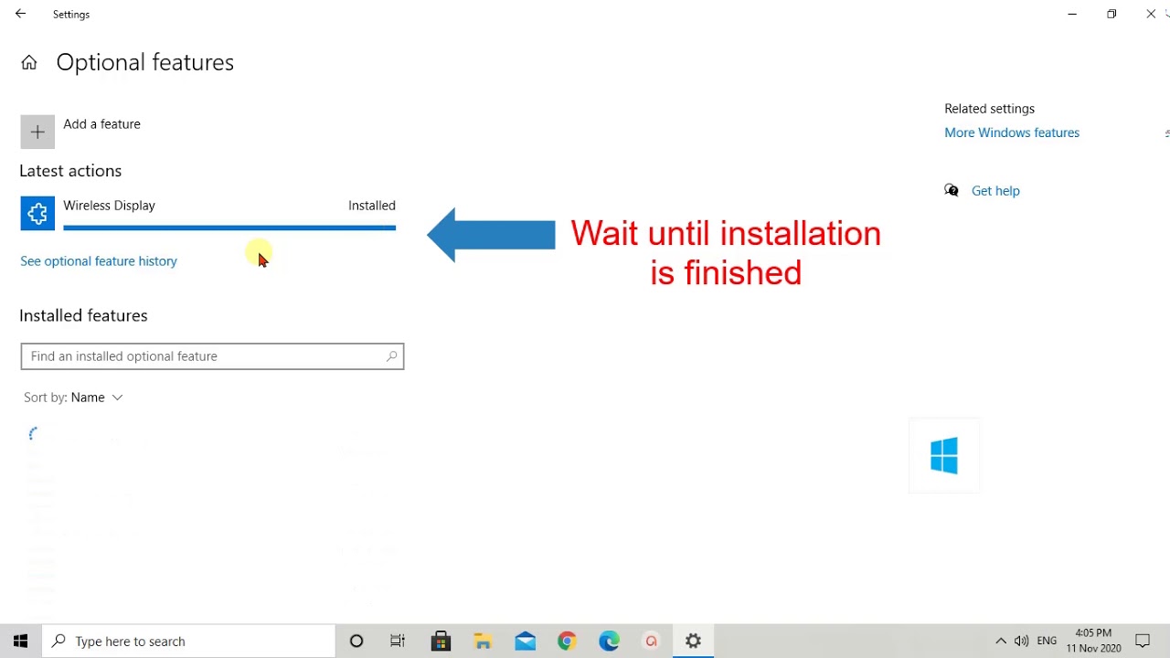 Activate wireless display(Projection) on windows 10 - YouTube