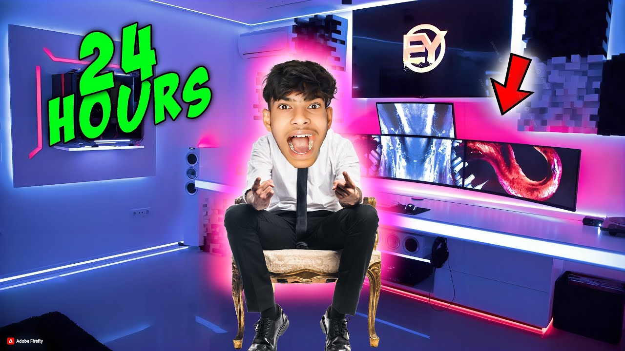 24 Hours Challenge In Gaming Room 😎 - YouTube