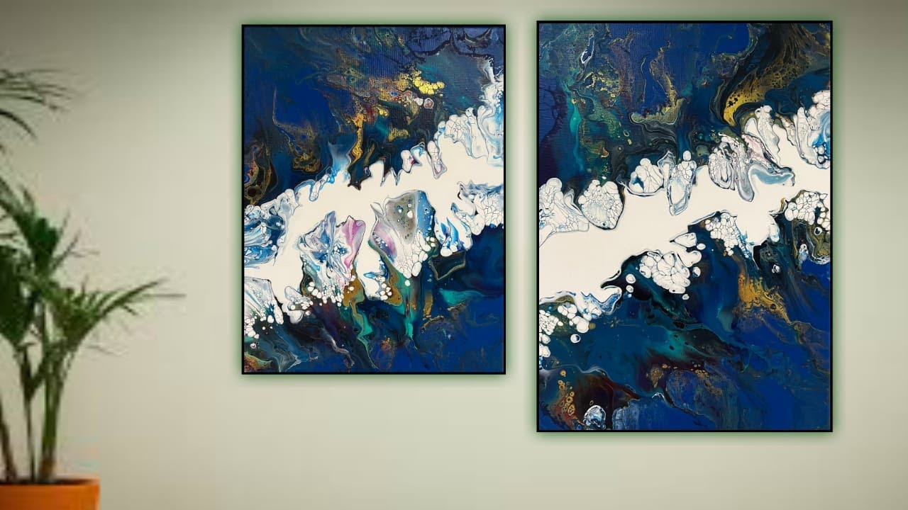 Dutch pour with amazing result/acrylic pouring techniques/paint pouring ...