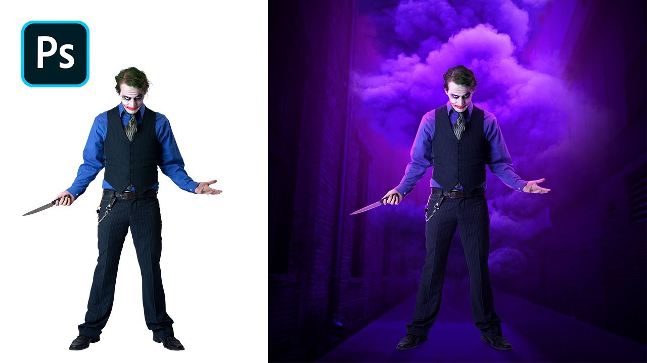 JOKER Movie Poster - Photoshop Manipulation Tutorial - YouTube