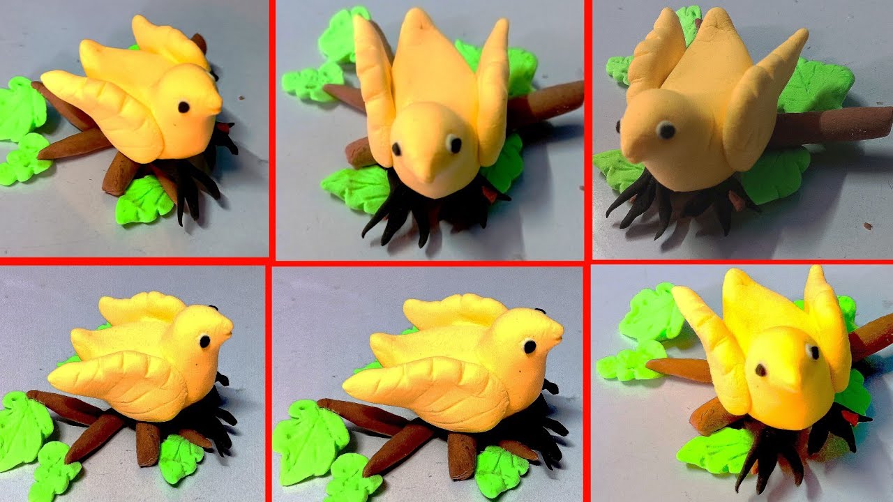 How to Make a Clay Bird Modelling Clay | DIY Miniature Multicolour ...