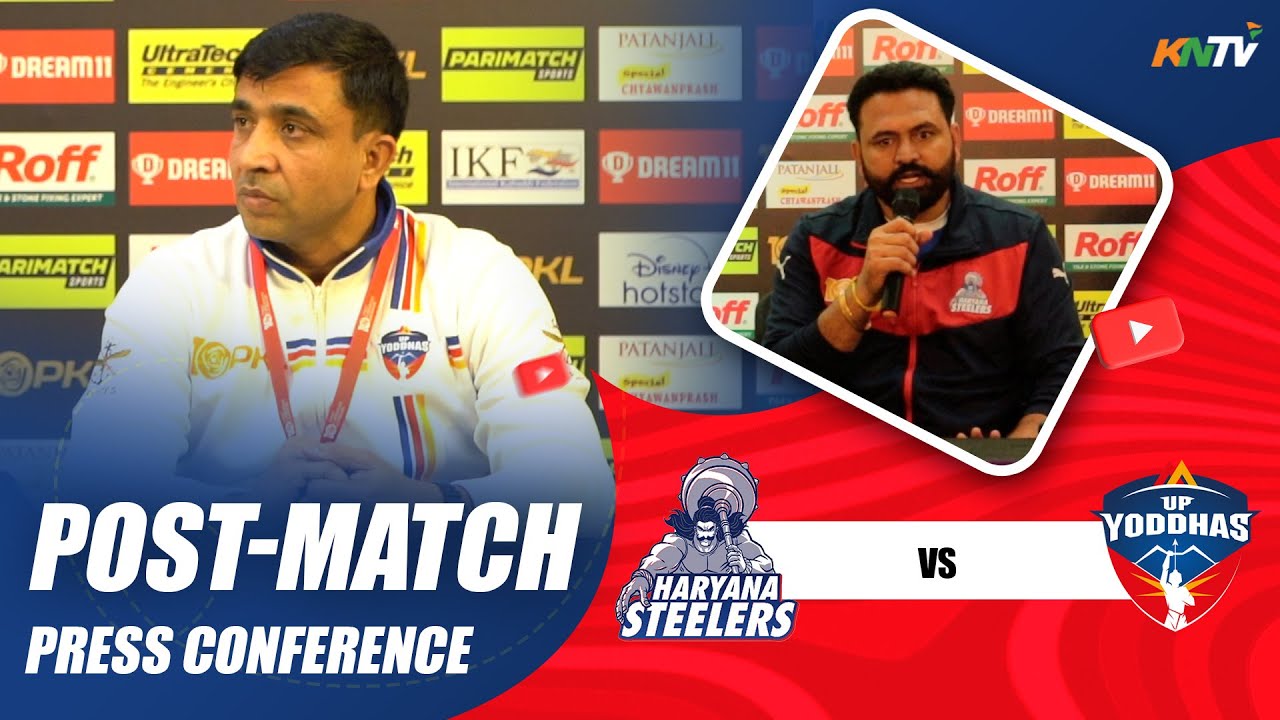 PKL 10 M112 Haryana Steelers vs U.P. Yoddhas Press Conference ft. Mohit ...