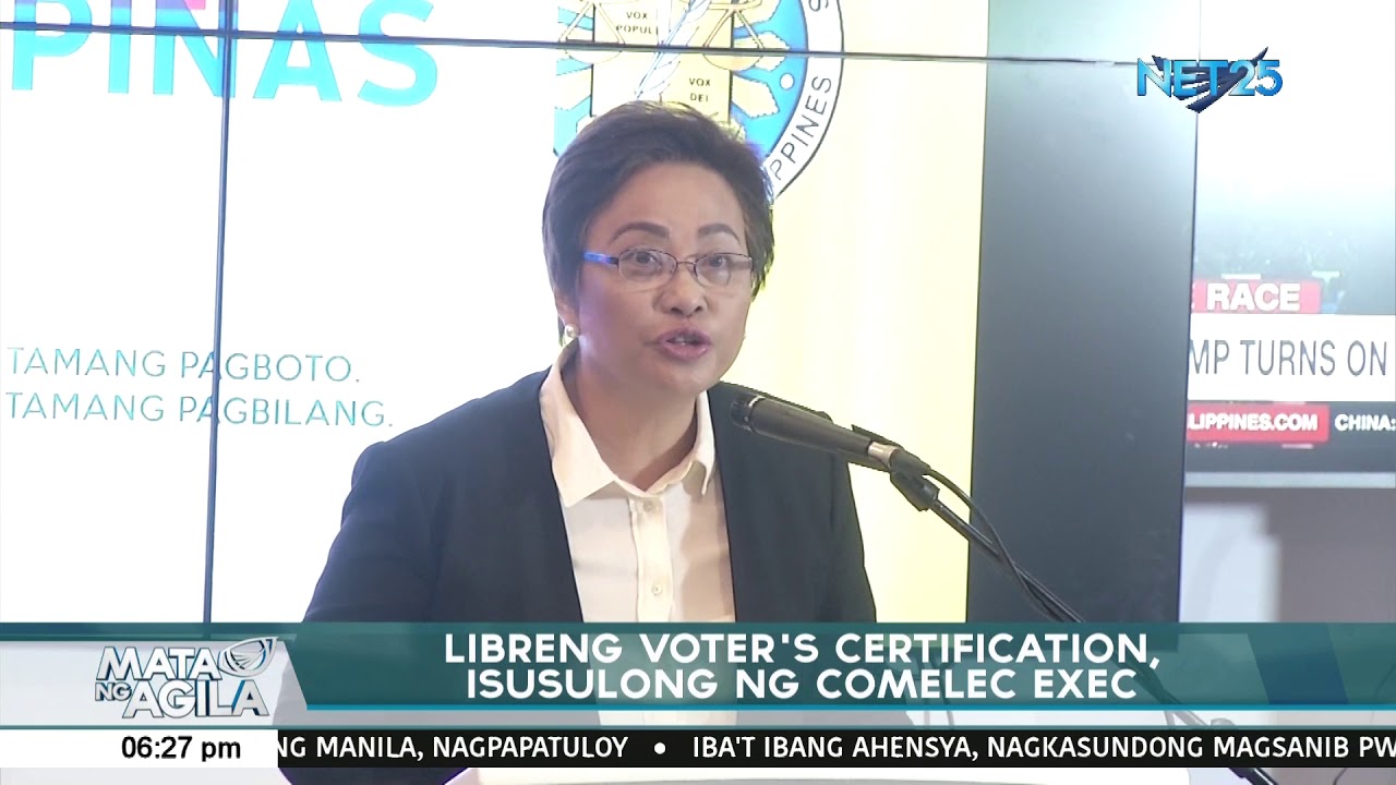 Libreng Voter's Certification, isinusulong ng Comelec Exec - YouTube