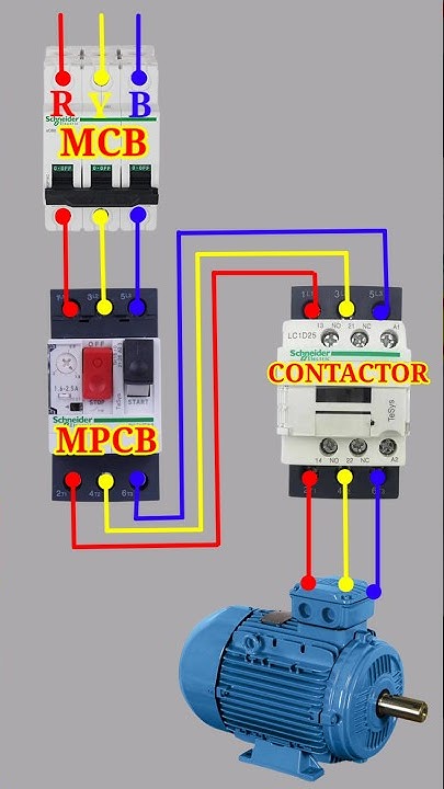 mpcb motor protection circuit breaker wiring connection #shorts - YouTube