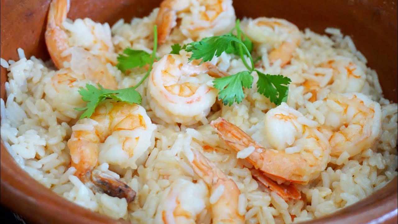 Receta fácil y muy rica ARROZ CON CAMARONES Buenísimo! - YouTube