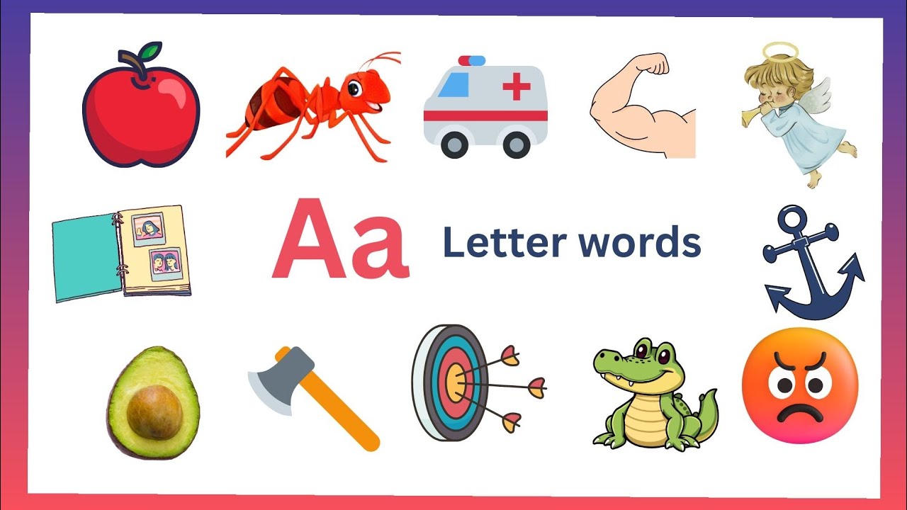 A letter words for kids | words start with the letter a | English ...