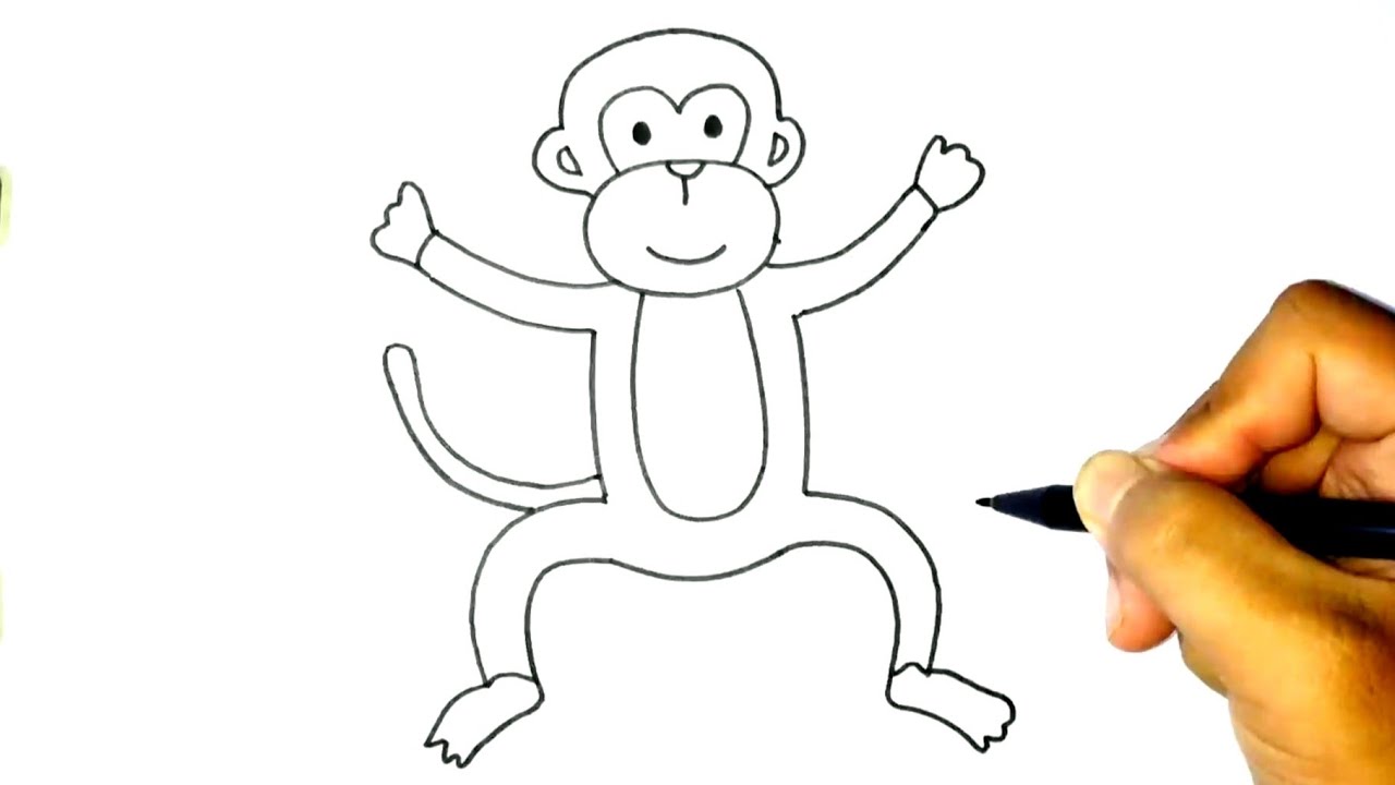 Cara Menggambar Monyet Dengan Mudah - Gambar Hewan - YouTube