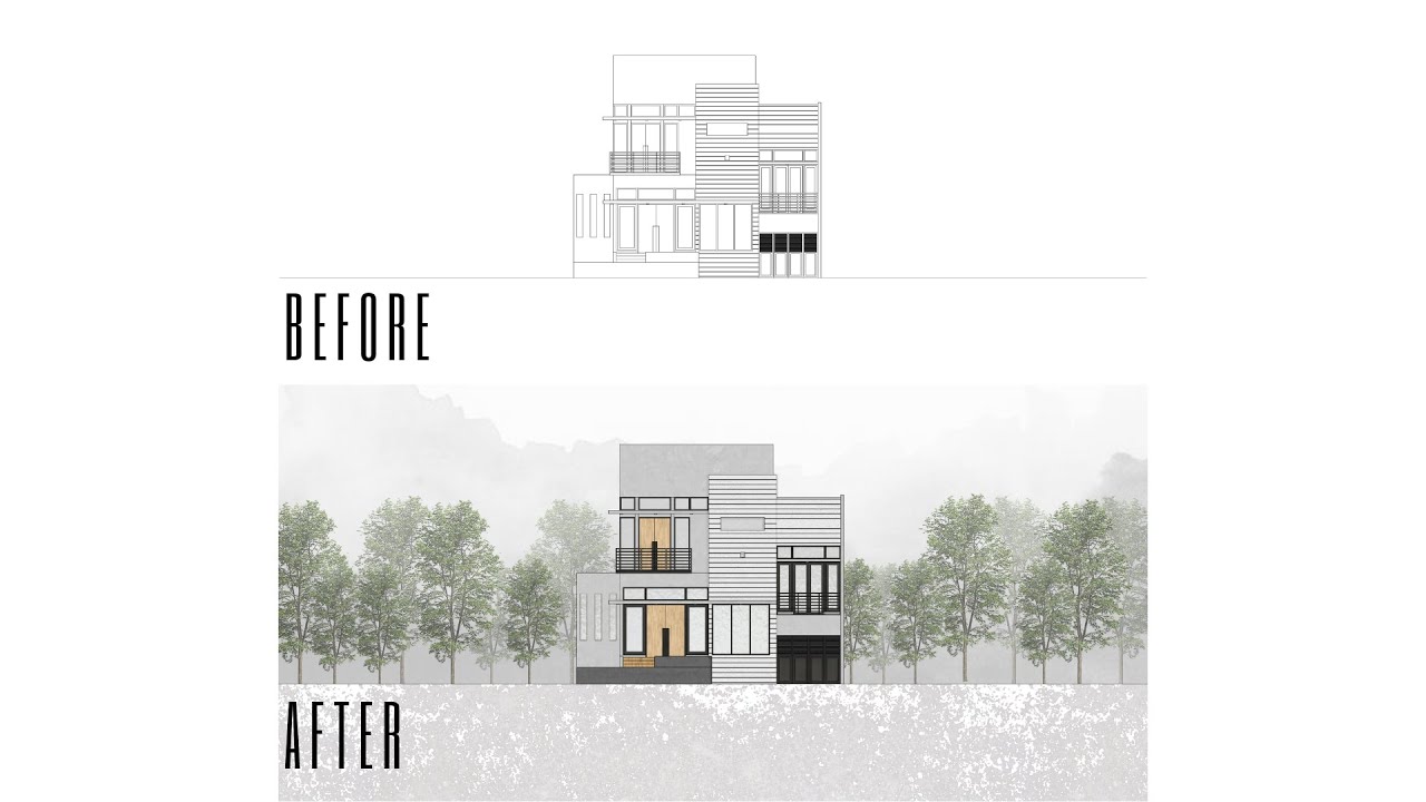 Rendering a Exterior House Elevation in Photoshop | 13d20 | - YouTube