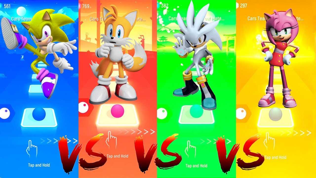 Sonic | Gold vs Tails vs Silver vs Amy Rose | Tiles Hop - YouTube
