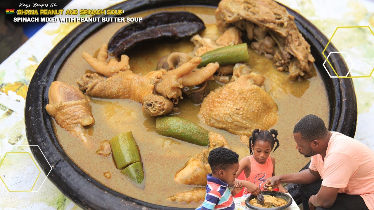 Let's Prepare Healthy Ghanaian Green Peanut Soup || Special Akok) Nkate ...