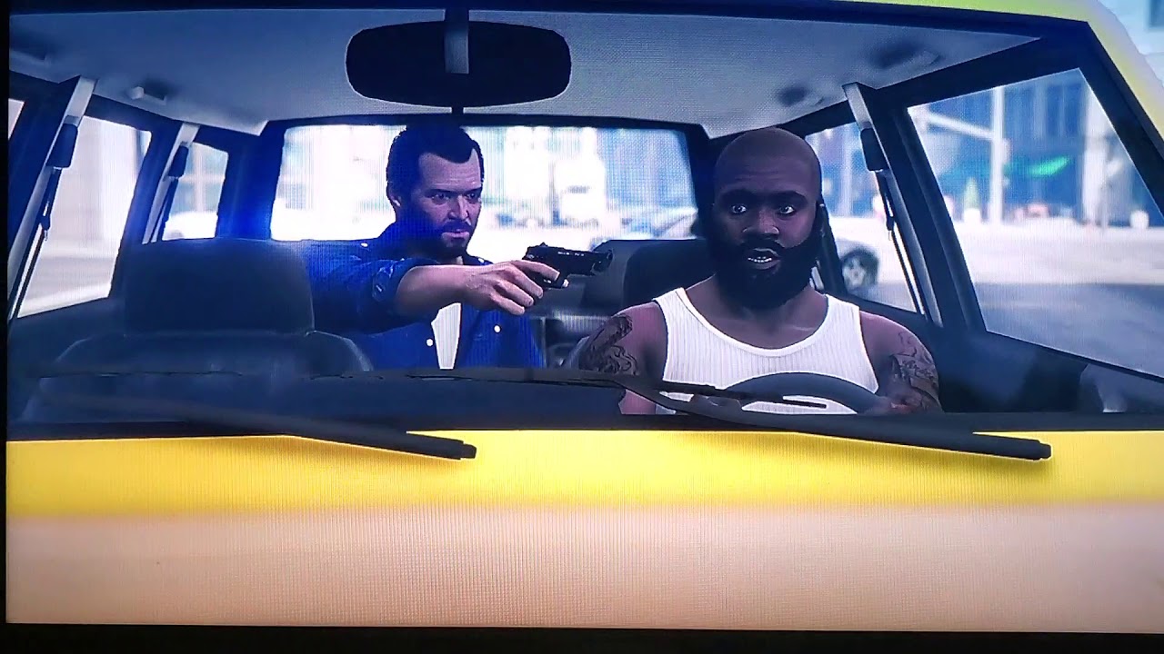 GTA 5 complication cutscene michael puts gun to franklin head - YouTube