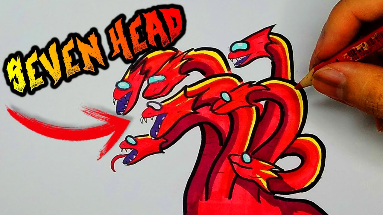 como DIBUJAR a SEVEN HEAD de AMONG US |facil PASO a PASO | HOW to DRAW ...