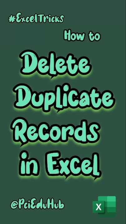 How to Delete Duplicate Records in Excel | #exceltips #exceltricks #excel #shorts #short # ...
