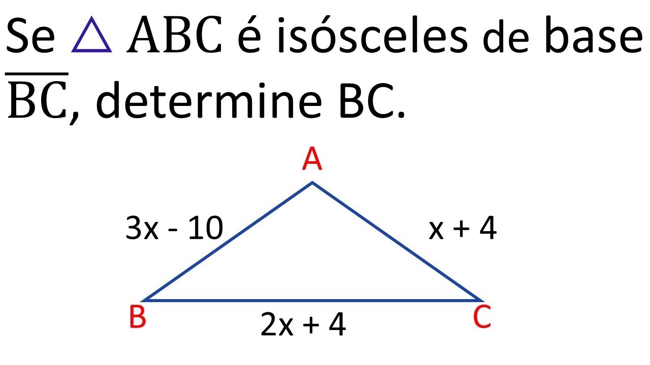A3 TriÂnculos IsÓsceles Se Abc é Isósceles De Base Bc Determine Bc