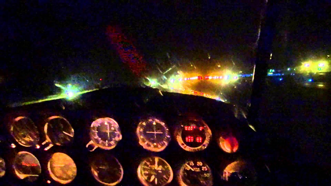 Cockpit View, Night Landing at KHWY on 6/16/13 - YouTube